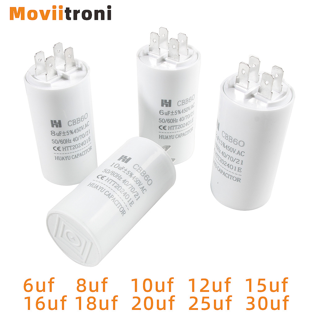 QSJZHY CBB60 Capacitor 450VAC Double Insert 50/60hz Electric ...