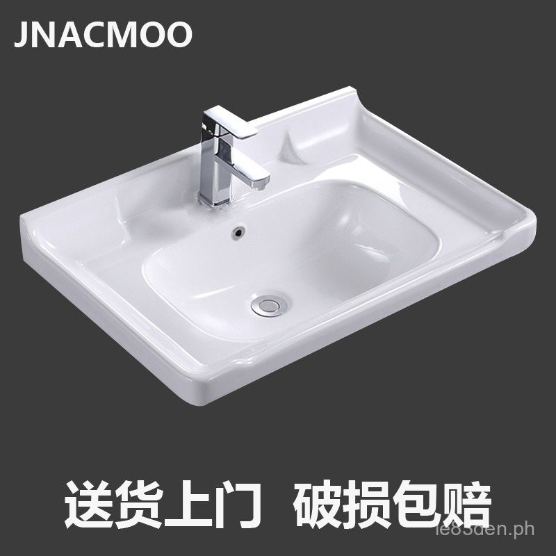 Integrated Ceramic Basin Semi-Embedded Wash Basin Bathroom Washstand ...