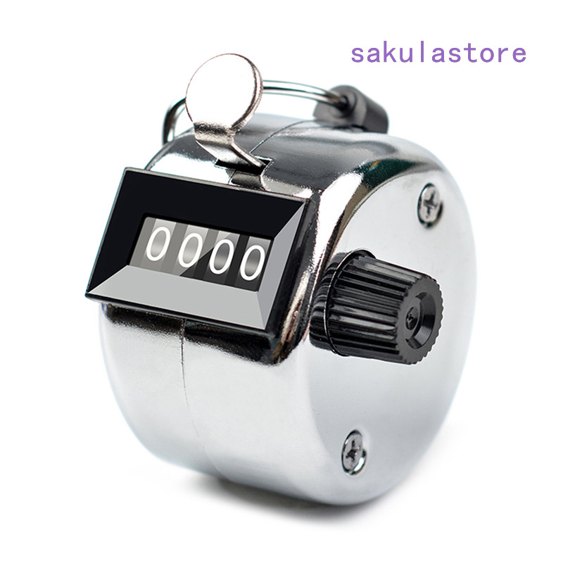 SKL Metal Hand Tally Counter Clicker, 4 Digit Mechanical Palm Click ...