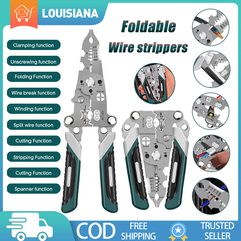 Foldable Wire strippers Crimping Tool Wire Cutter Very Practical Multi ...