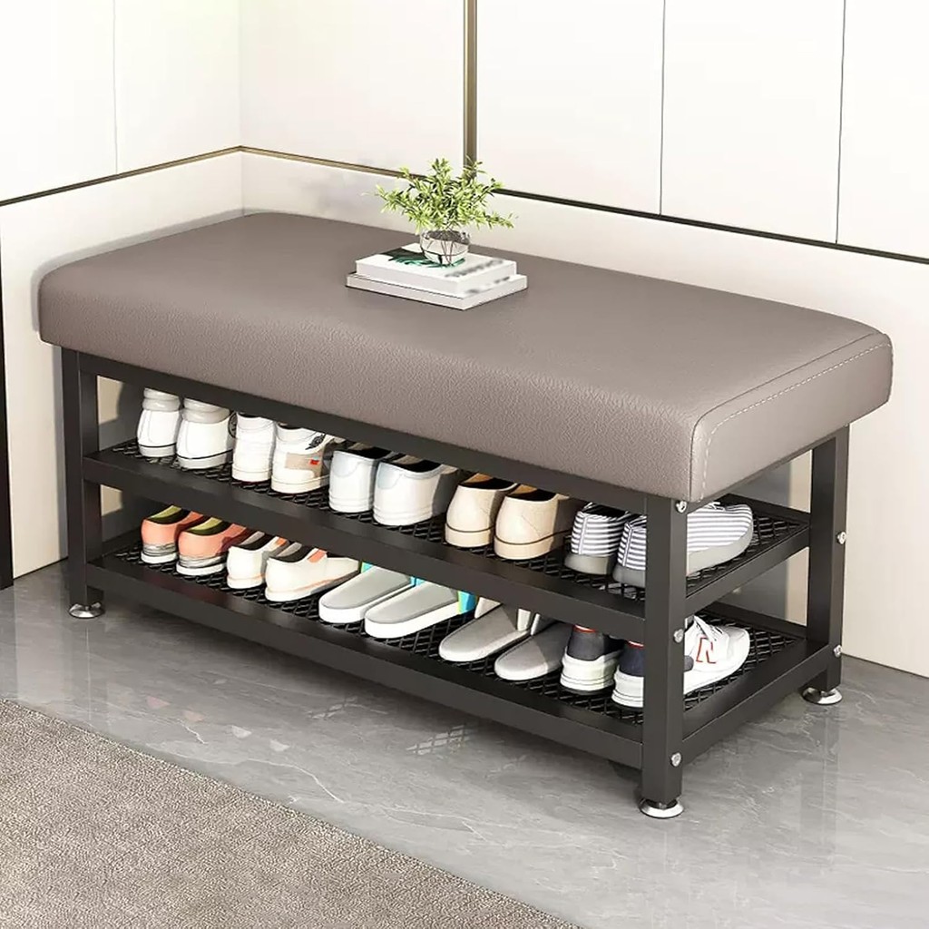 Shoe Changing Bench Metal Shoe Storage Shoe Rack With Soft Cushion Shoe ...