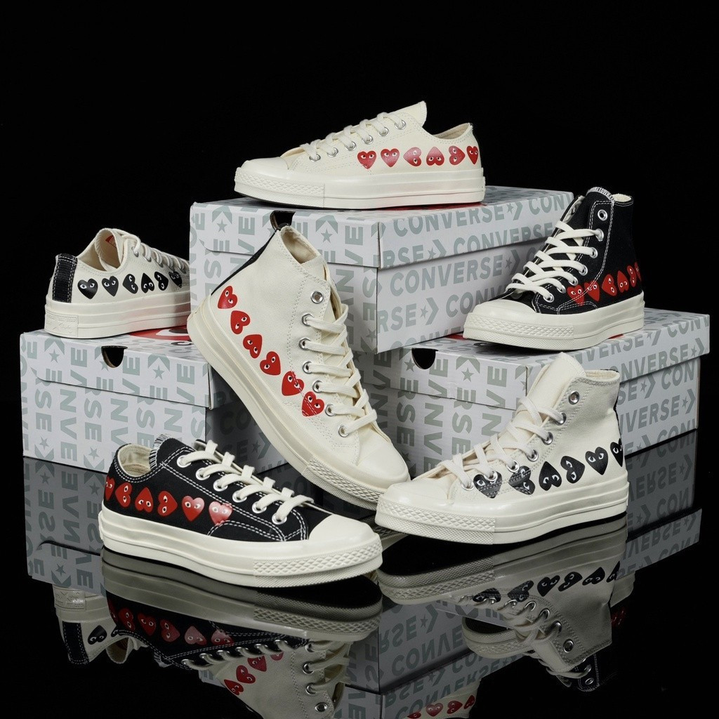 6colors CDG Play X Convers 1970s Heart String Low Top Classic Versatile ...