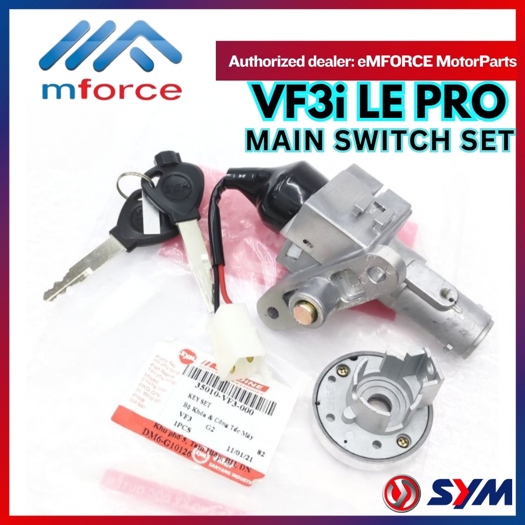 SYM VF3 VF3i 185 LE PRO MAIN SWITCH SET KUNCI SUIS LOCK KEY SET 35010-VF3-000 SYM | Shopee ...