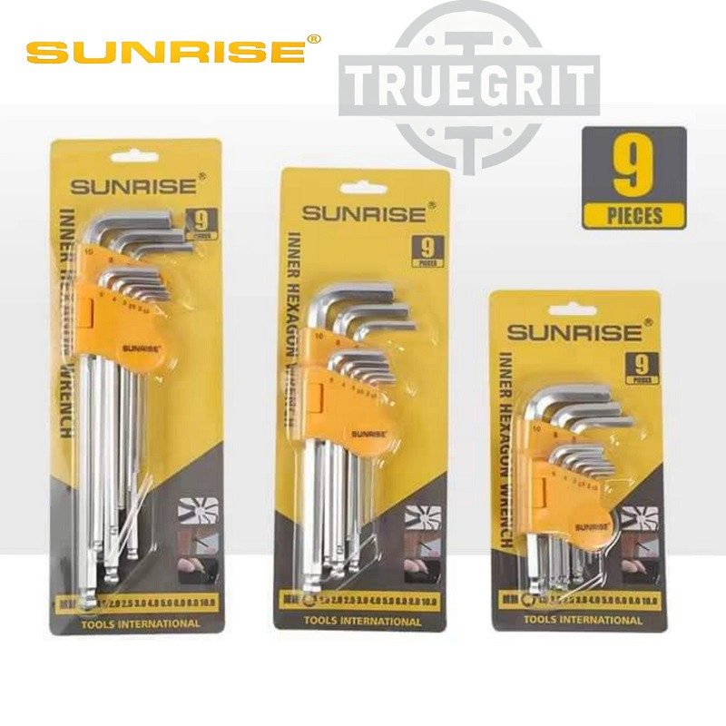 SUNRISE Heavy Duty 9 pcs set Allen Wrench Keys Set | Shopee Philippines