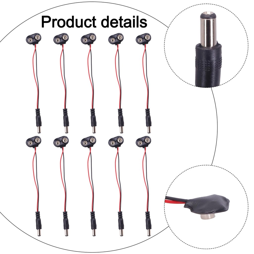 Battery Snap Power Cable to DC Clip Male Line Adapter for Arduino Uno ...
