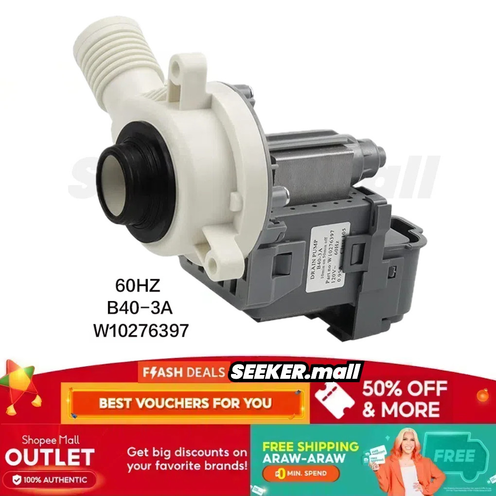 ORIGINAL WASHING B40-3A MACHINE DRAIN PUMP W10276397 60HZ | Shopee ...
