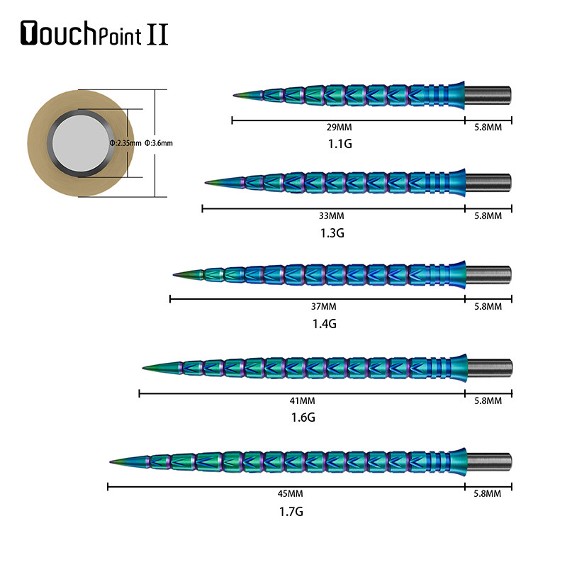 CUESOUL TOUCH POINT II Replacement Dart Steel Points,Collar Design ...