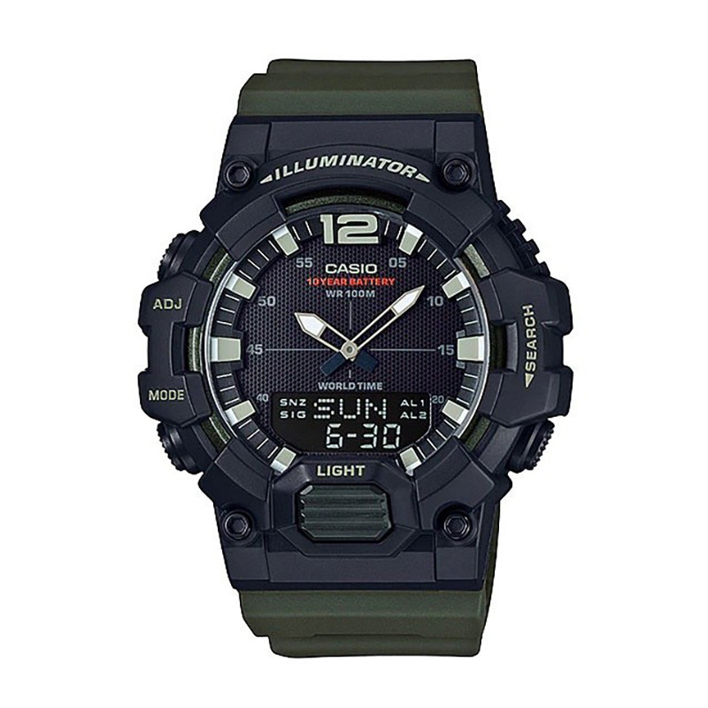 Casio (HDC-700-3AVDF) Green Resin Strap 100 Meter Telememo World Time ...
