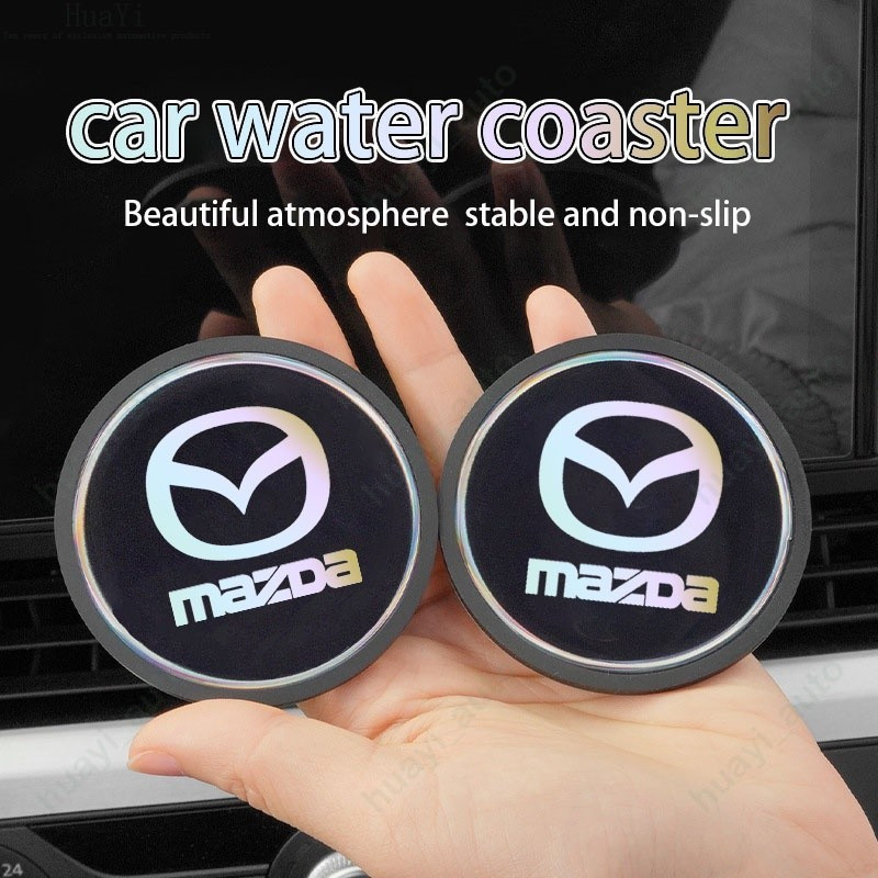 Car Laser Silicone Colorful Reflective Water Coaster For Mazda 2 3 5 6 ...