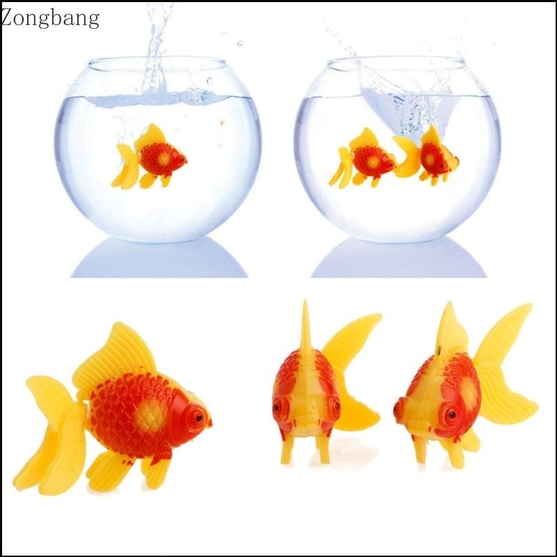 Zone 3Pcs Artificial Fish Aquarium Plastic Gold Fish Fake Moving Fish ...