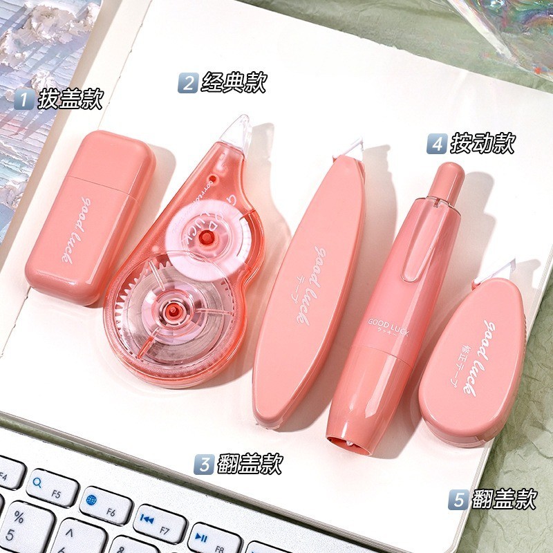 5Pcs Pink Correction Tape Set Free Storage Bag Office Stationery ...