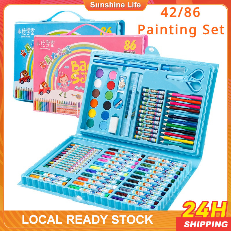 86pcs Kids Coloring Set For Kid With Coloring Book Painting Water Color ...