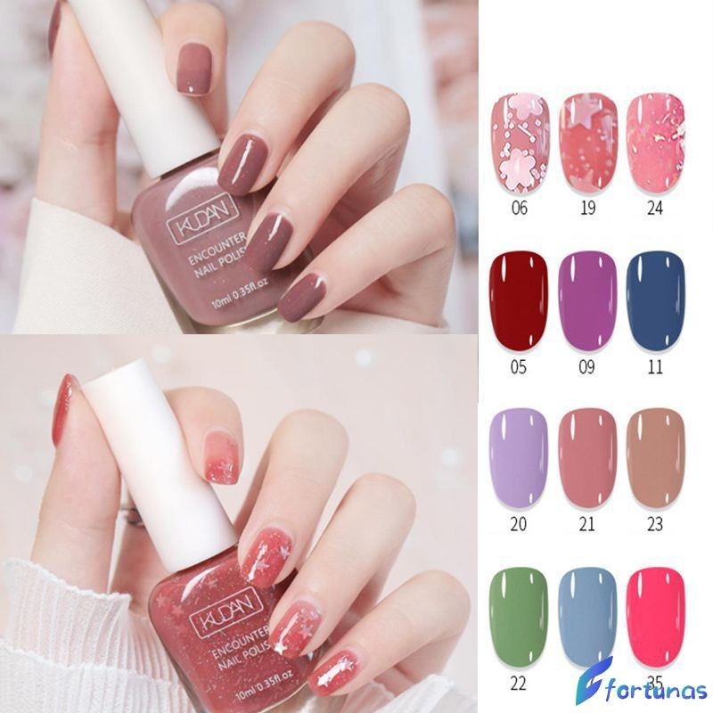 Kudan Water-based Nail Polish 10ml Fine Flash Non-bake Peelable Long ...