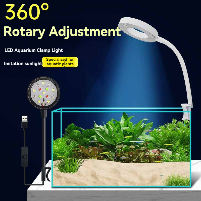 Aquarium Lamp LED USB-Plug Aquarium Plant Light Mini Fish Tank Lamp ...