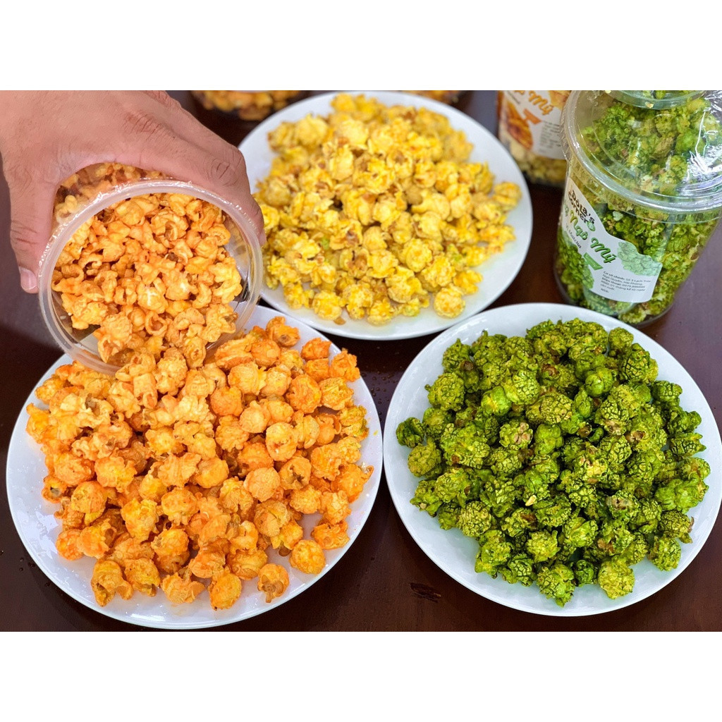 Popcorn with all flavors of cheese - caramel - black sugar - matcha ...