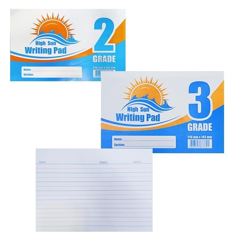 RTW High Sun Writing Pad Paper Grade1 Grade 2 Grade 3 1/2 quiz pad ...