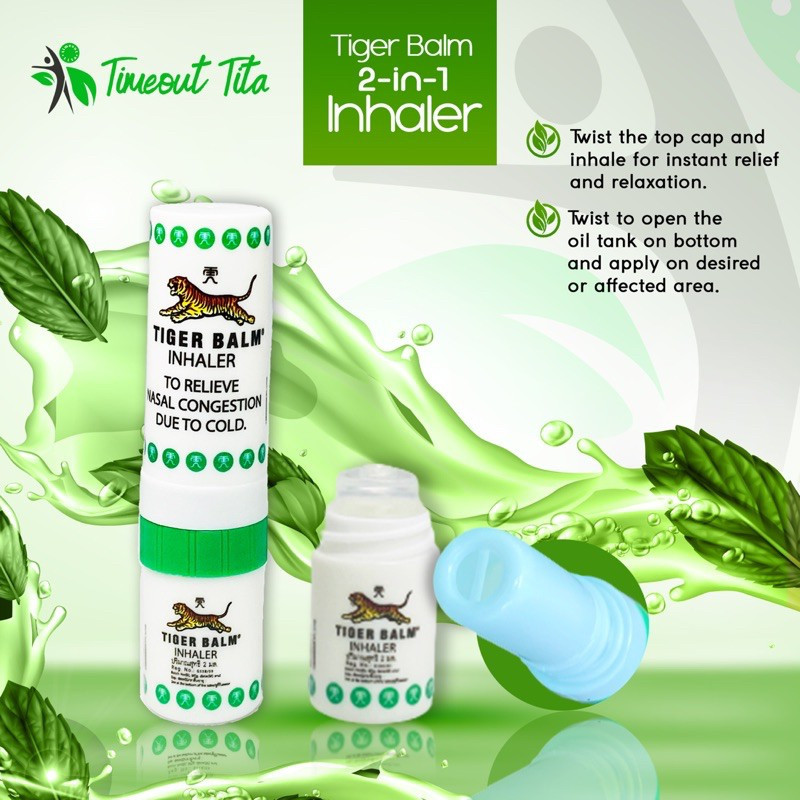 NEW Tiger Balm Authentic Thailand Inhaler- 2 in 1 Inhaler | Shopee ...