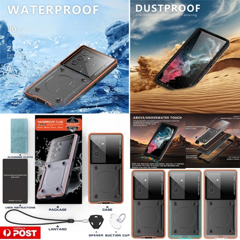 Universal IP68 Waterproof 360° Full Case Cover For Redmi Note13 13C 13R Pro Plus 9 9C 9A 12 11 ...