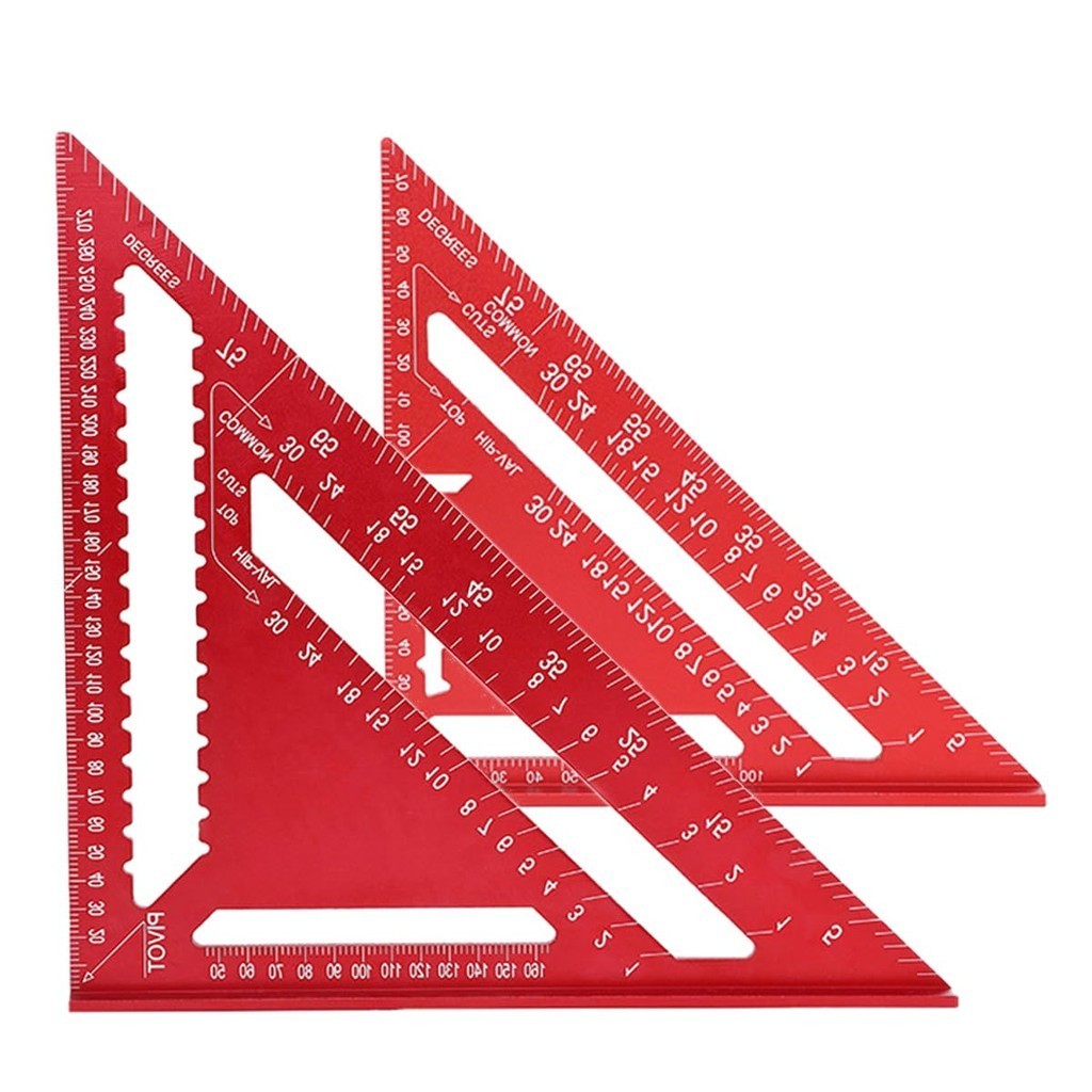 Aluminum Alloy Rafter Carpenter Square Red, Woodworking Triangle Ruler ...