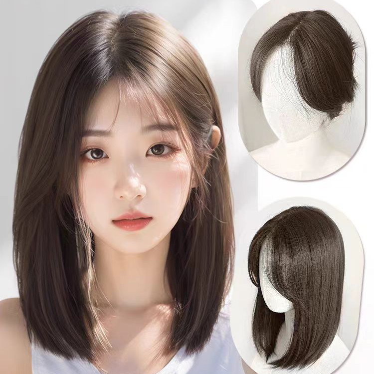 Wig Female Medium Long Hair Full Collarbone Short Hair Fashion Natural ...