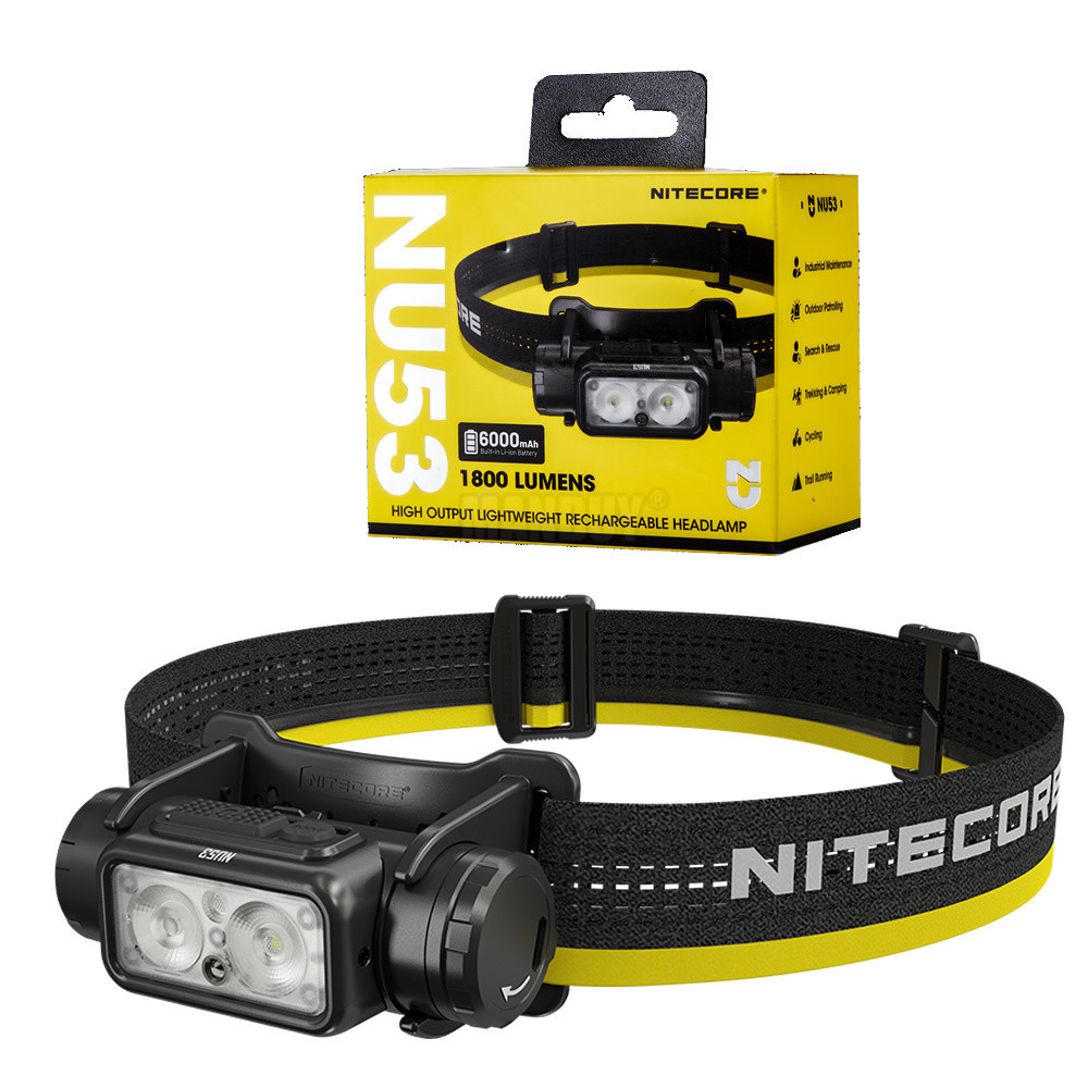 NITECORE NU53 1800 Lumens UHE LED USB-C Rechargeable White + Red Light ...