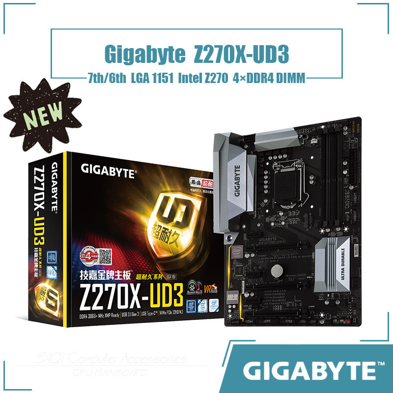 Gigabyte Z270X-UD3 Motherboard LGA 1151 4xDDR4 DIMM Using Intel Z270 ...