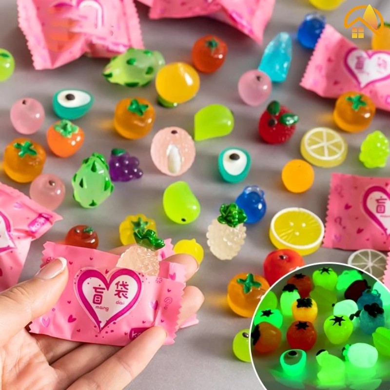 Portable Resin Fake Candy Fruit Blind Bag Toy - DIY Random Fluorescence ...