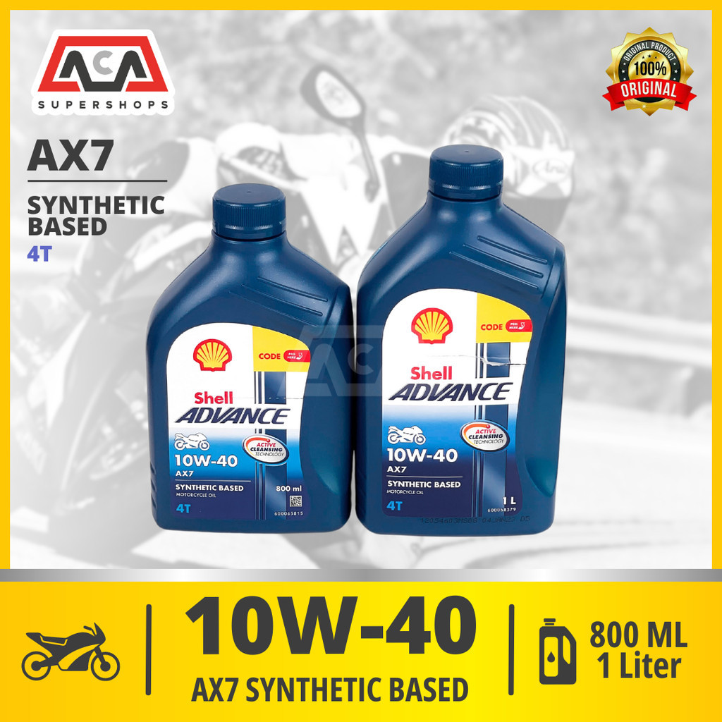 SHELL ADVANCE AX7 BLUE 10W-40 4T MINERAL OIL SYNTHETIC BASED | Shopee ...