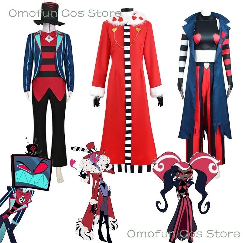 Hazbin Velvette Valentin Hotel Vox Cosplay Outfit 3V Vees VVV Costume ...