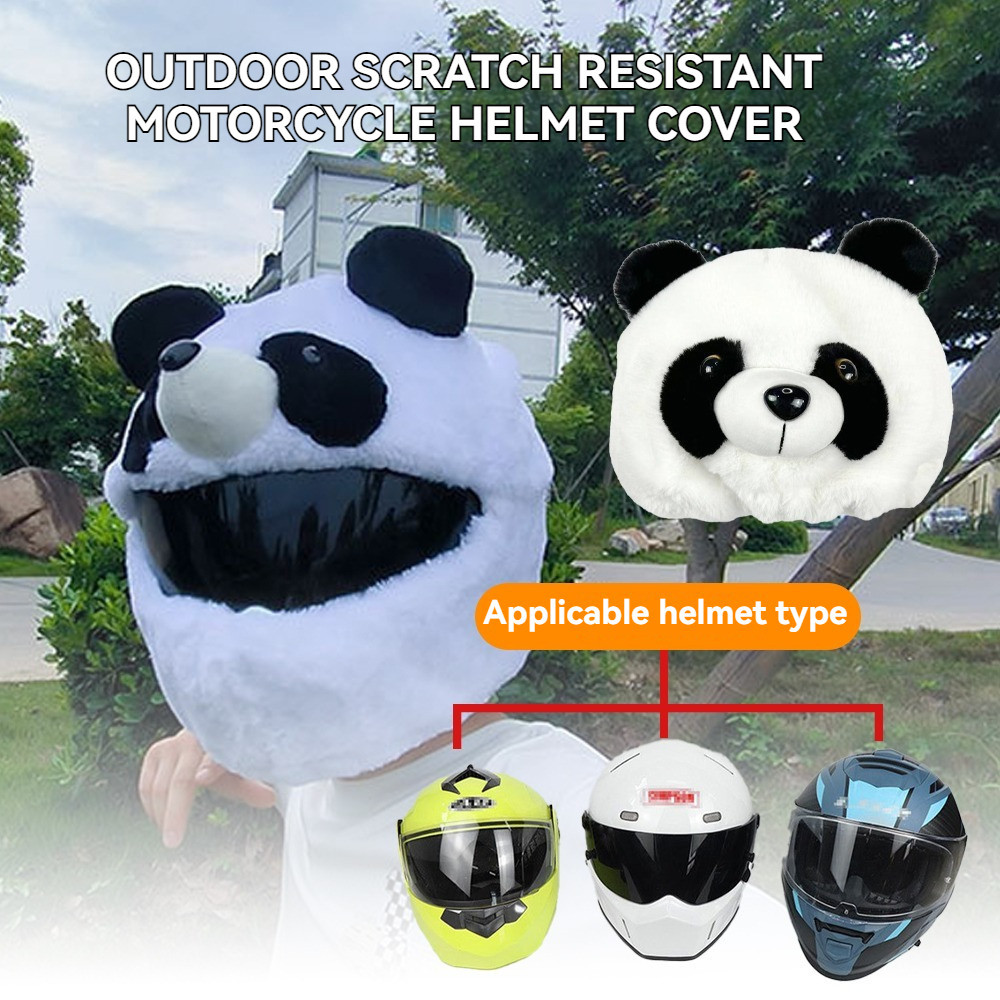 Halloween Plush Animal Motorcycle Helmet Cover Panda Helmet Cover ...