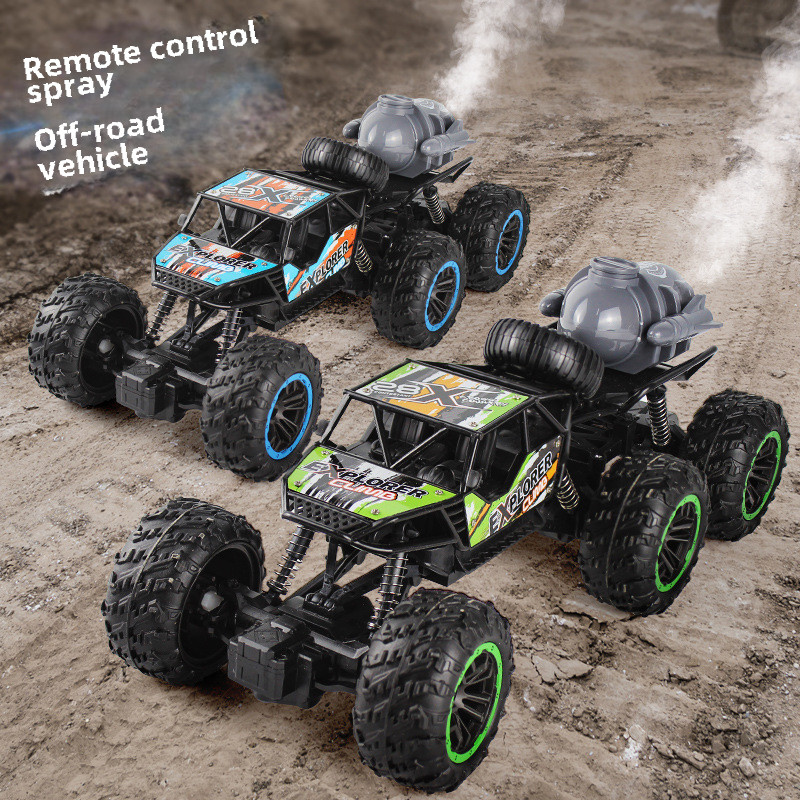 Large 6-Wheel Remote Control Off-Road Car with Lights and Mist Spray ...