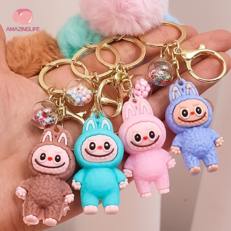 1 PC Cute Cartoon Labubu Sheep Keychain - for Backpack Car Key Bunny ...