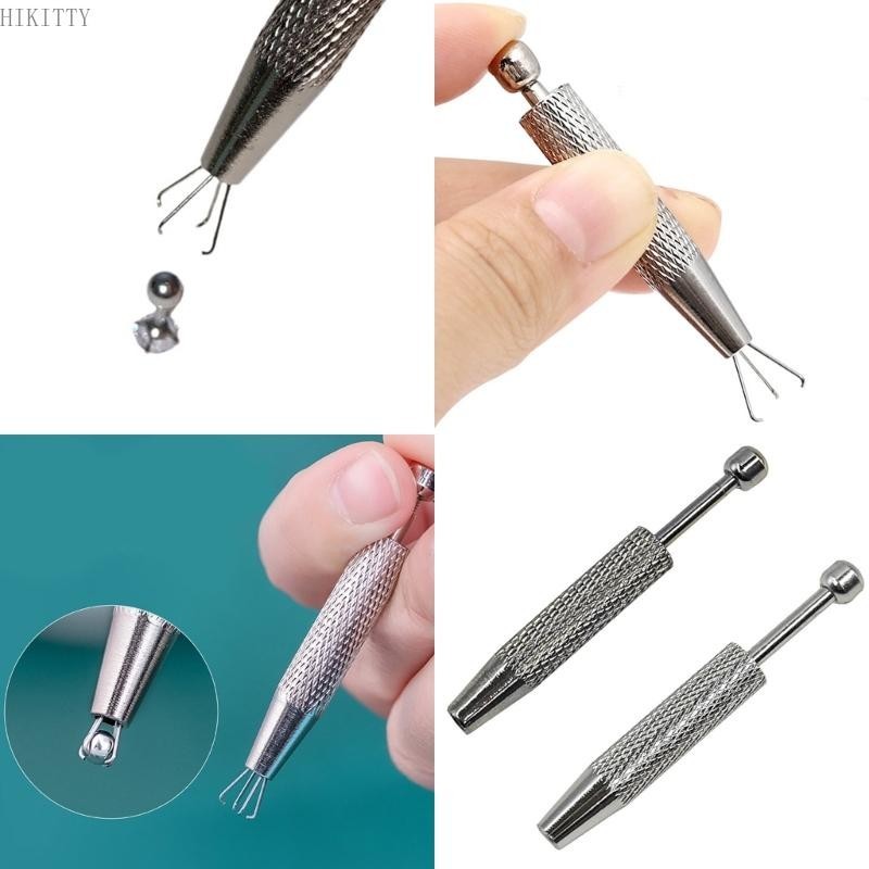 HIK Bead Pick Up Tool Clamp Body Piercings Forceps 4Claw Prong Tweezers ...