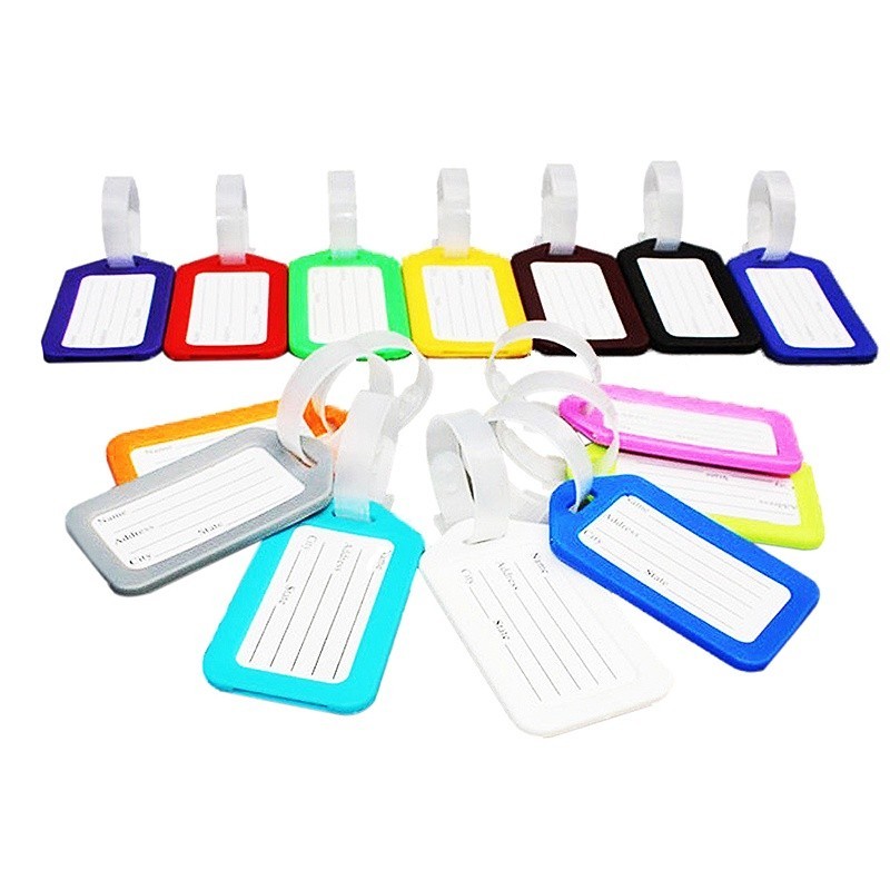 RR+`10 Travel Luggage Bag Tag Plastic Suitcase Baggage Office Name ...