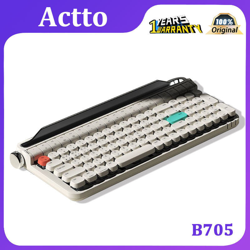 Actto B705 Retro Wireless Bluetooth Mechanical keyboard Office Game RGB ...