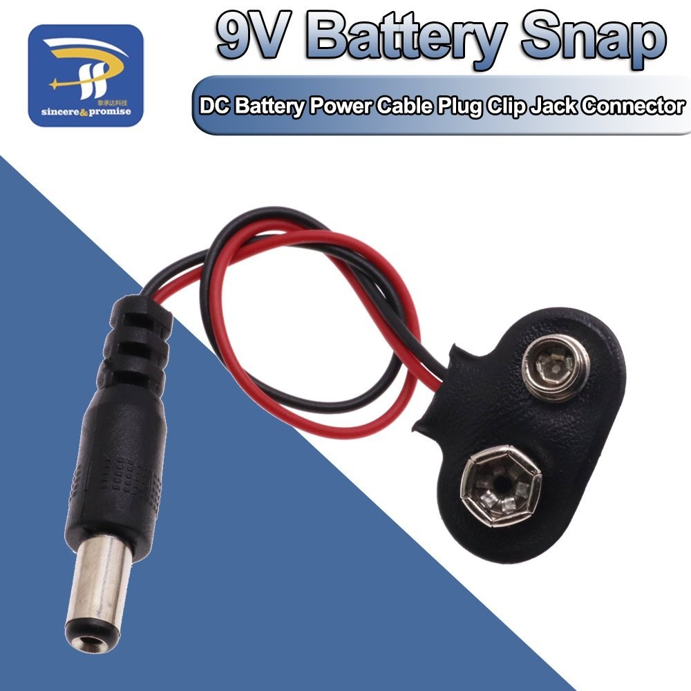 RQ+9V DC Battery Power Cable Plug Clip Barrel Jack Connector for ...