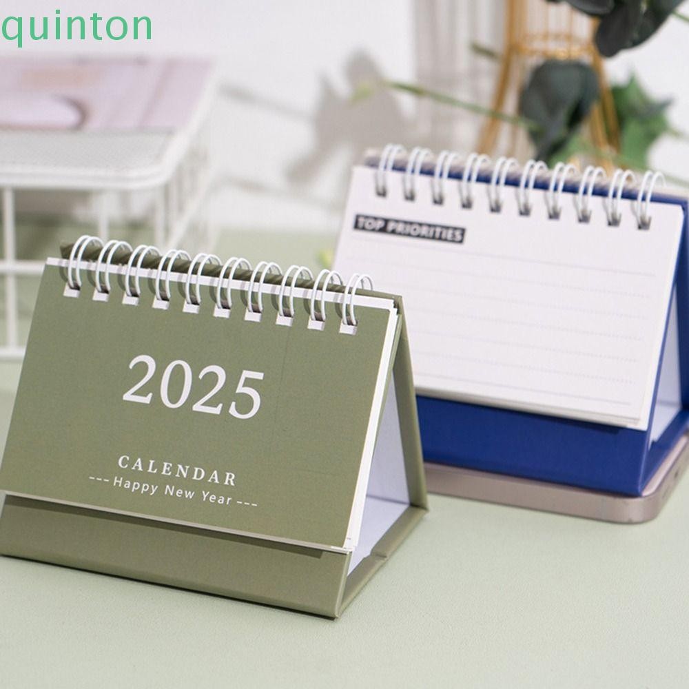 QUINTON 2024-2025 Calendar, Creative 18-Month Mini Desk Calendar, Time ...