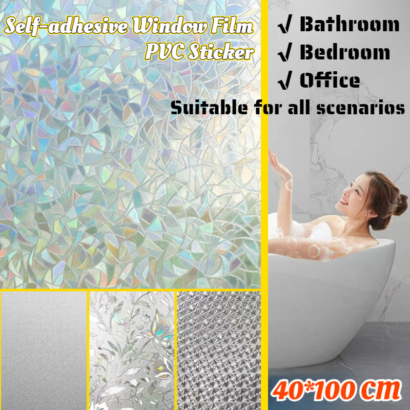40*100CM PVC Privacy Sticker Self-adhesive Window Film Sunshade Glass ...