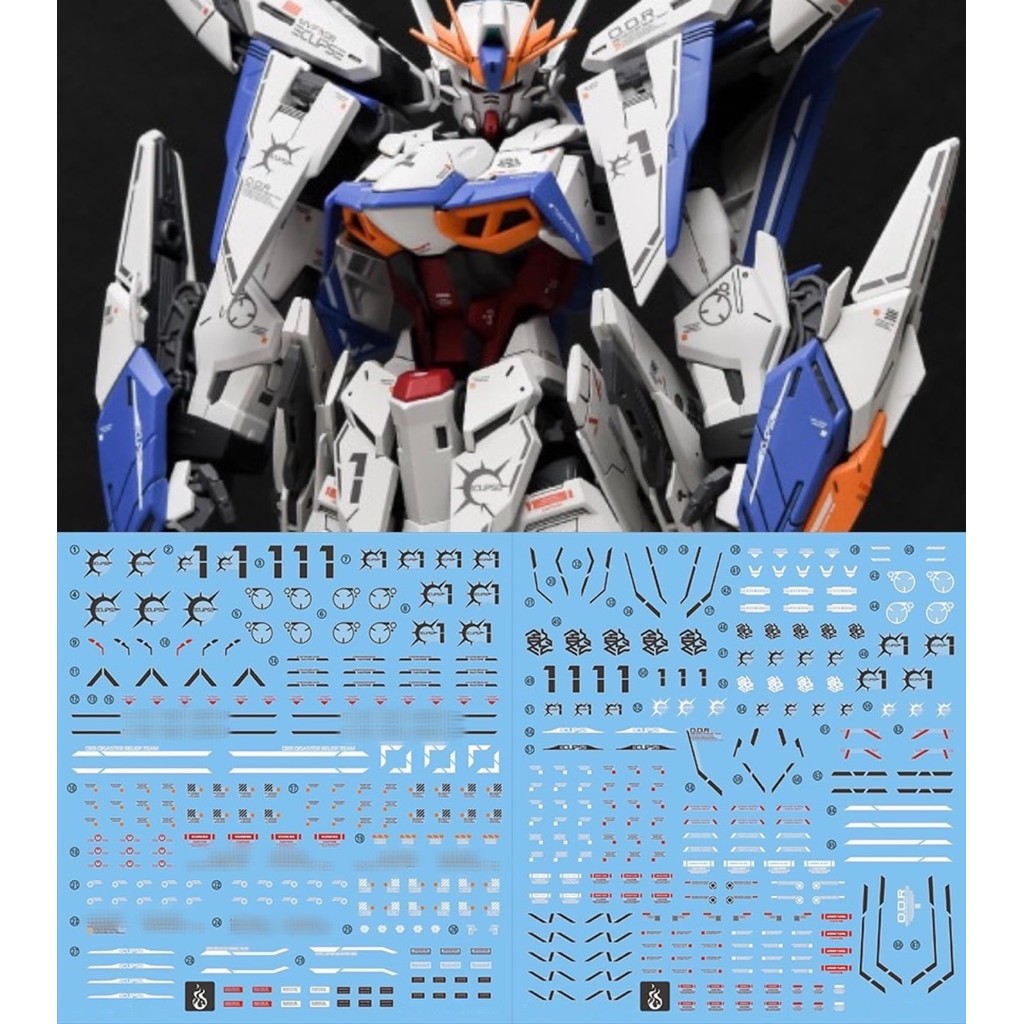 Fluorescent!! MG MGEX MGSD FM HiRM 1/100 Robot MS Ensha Detail Up Water Transfer Decal (for MG 1 ...