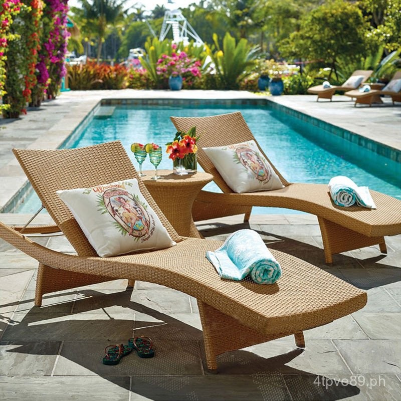 Outdoor Pool Lounge Chair Beach Chair Outdoor Balcony Rattan Furniture ...