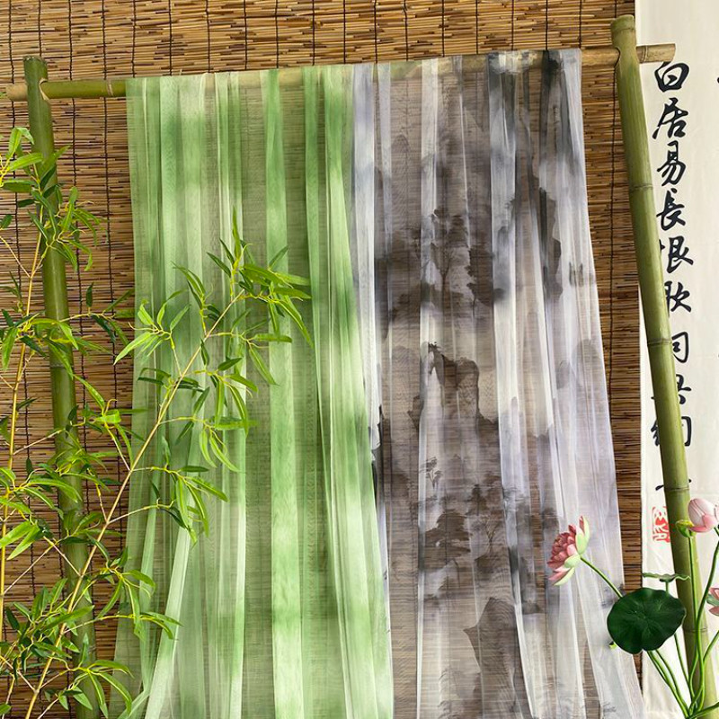 Gradient Green Gauze Ceiling Decorative Gauze Wedding Fabric Art Design ...