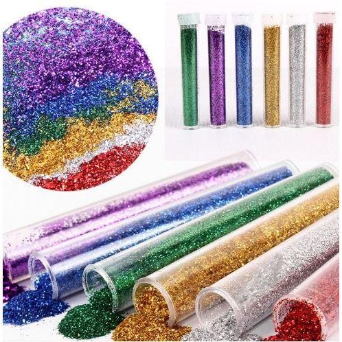 12 tubes Color Glitter Powder Glitter Set Metalic Glitter Dust All Colo ...