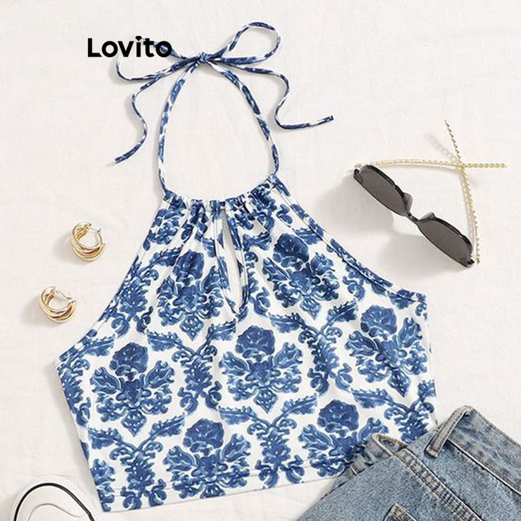 Lovito Boho Top Tribal Print Drawstring Summer/Spring Tank Top for ...
