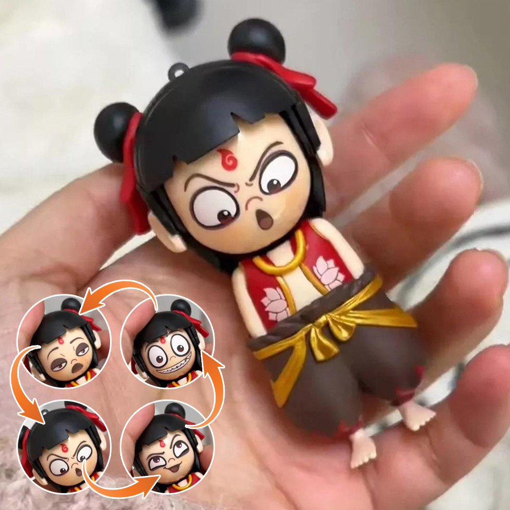 Ne Zha 2 Anime Nezha Pendant Doll,Cute Figure Emoticon Face Changing ...