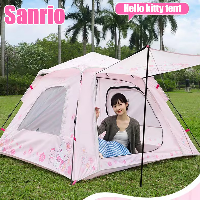 Sanrio Hello Kitty Pink Camping Tent Outdoor Waterproof Sun Shelter ...
