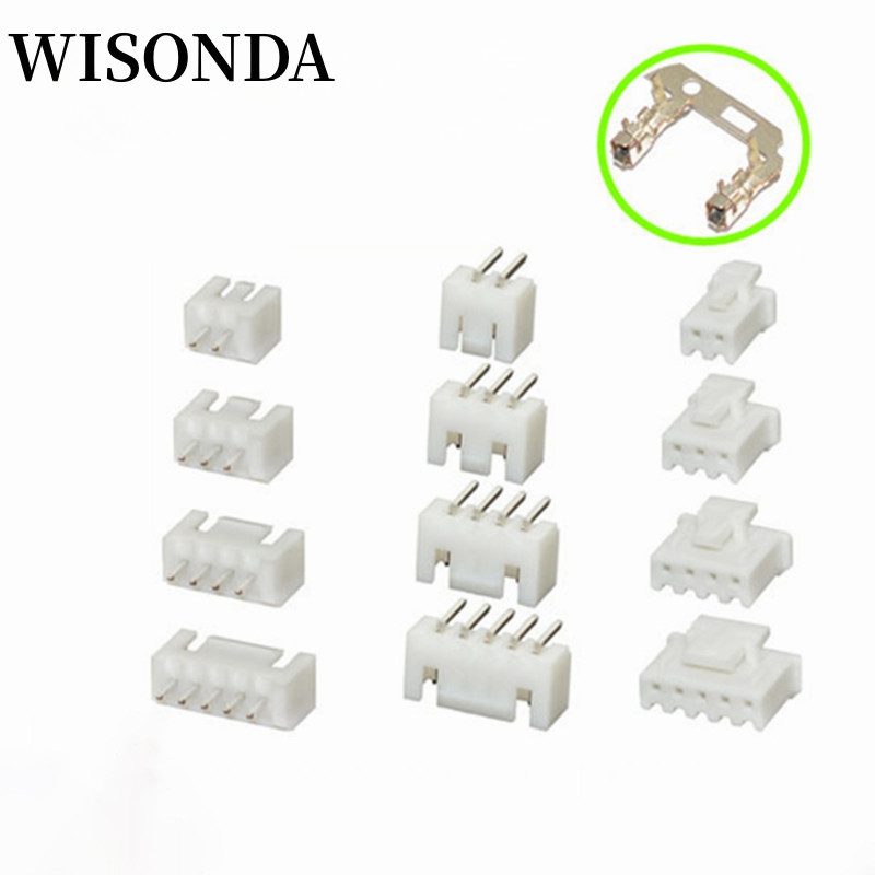 50Pcs XHB2.54 Connector with Buckle 2/3/4/5/6/7/8/9/10 Pin 2.54mm Socket Straight/Curved needle ...