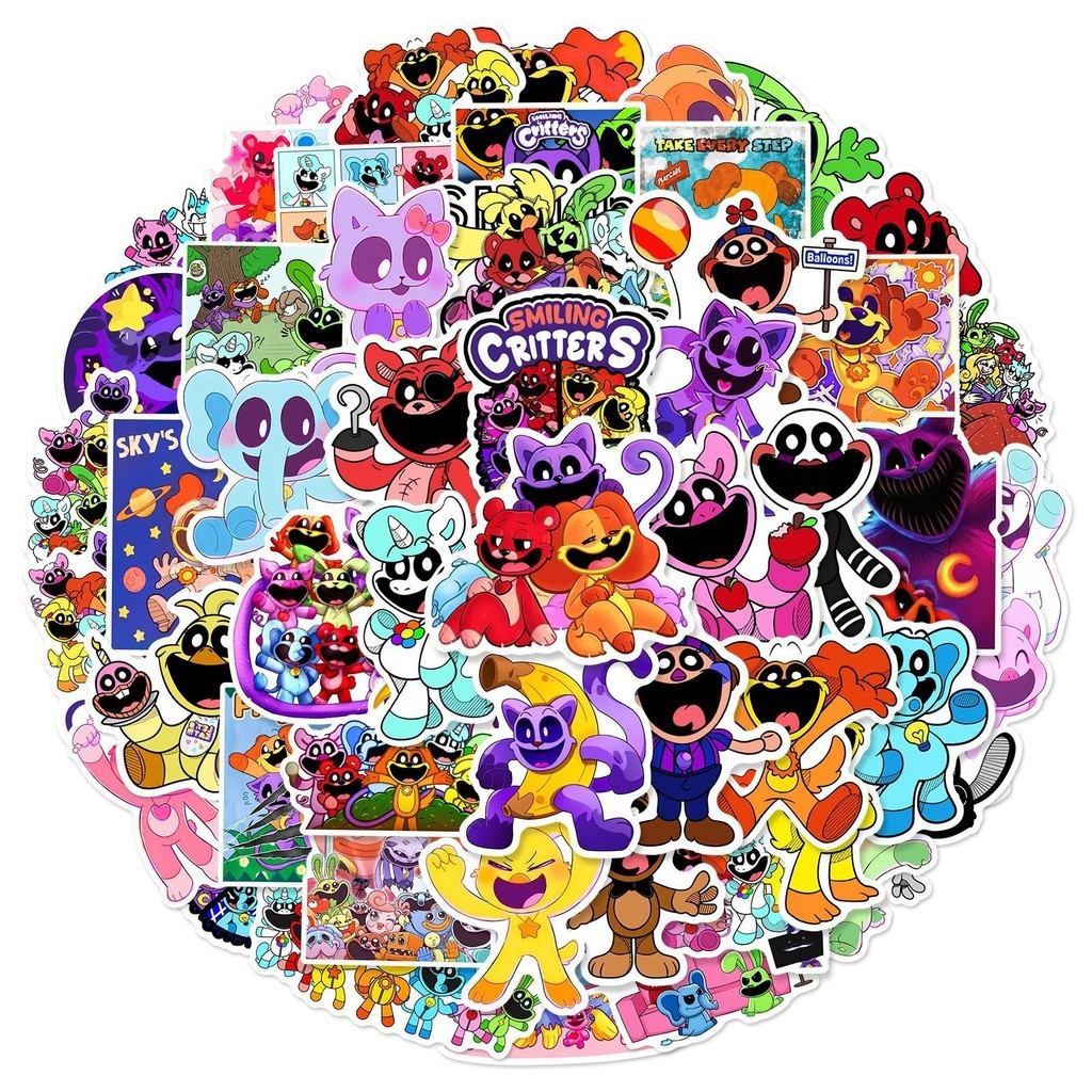 Y&P| Smilling Critters Stickers Set Video Games Graffiti Waterproof ...
