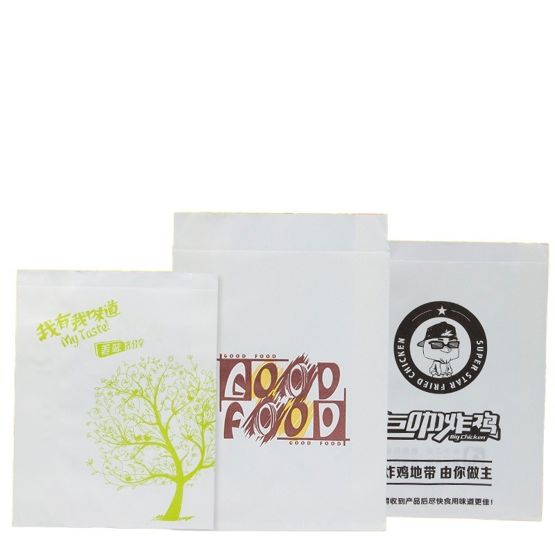 Non-coated oil-proof paper bag fried chicken chop hamburger french ...