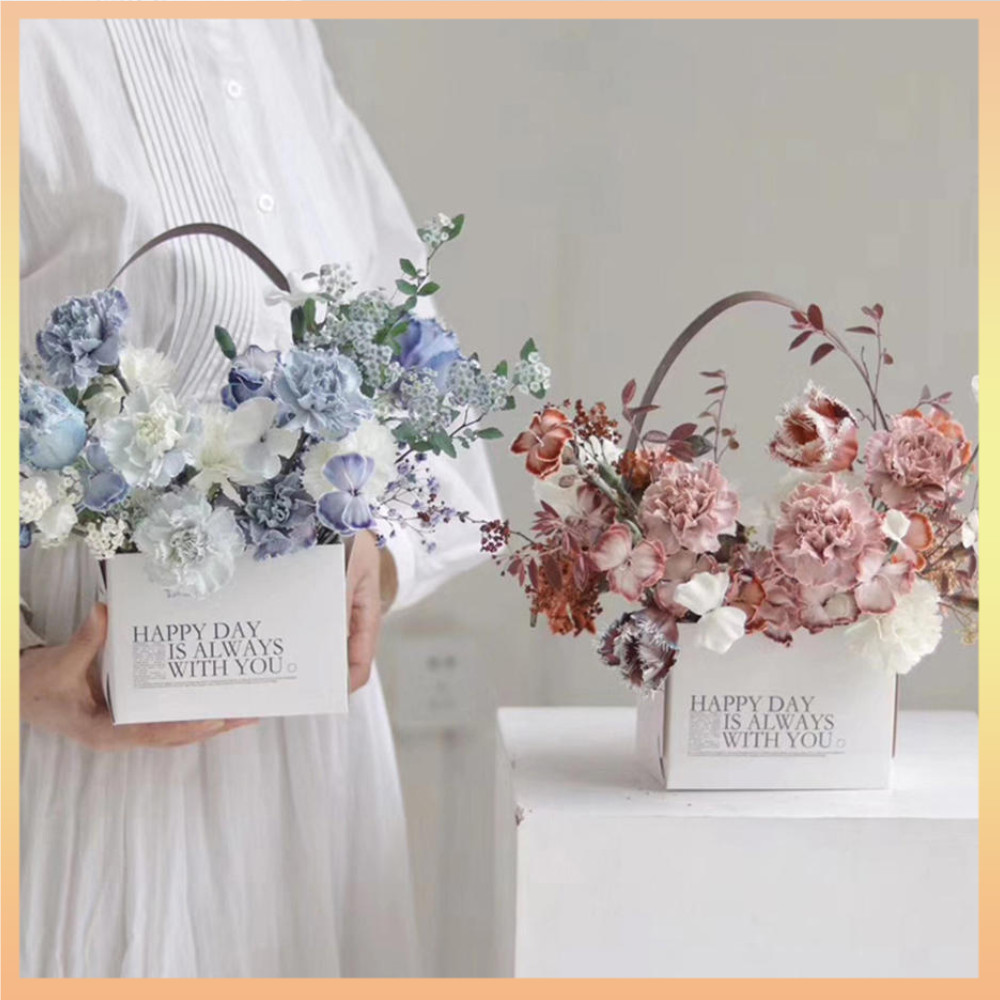 New 4pcs Flower Packaging Box With Handle Flower Arrangement Boxes ...