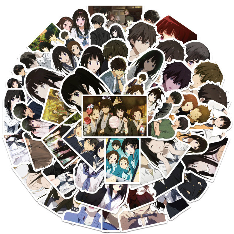 50pcs Anime Hyouka Cartoon DIY Decal Cool Stickers Waterproof Graffiti ...